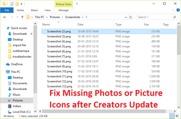 Fix Missing Photos or Picture Icons after Creators Update – TechCult