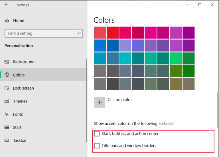Change Color of Start Menu, Taskbar, Action Center, and Title bar in ...