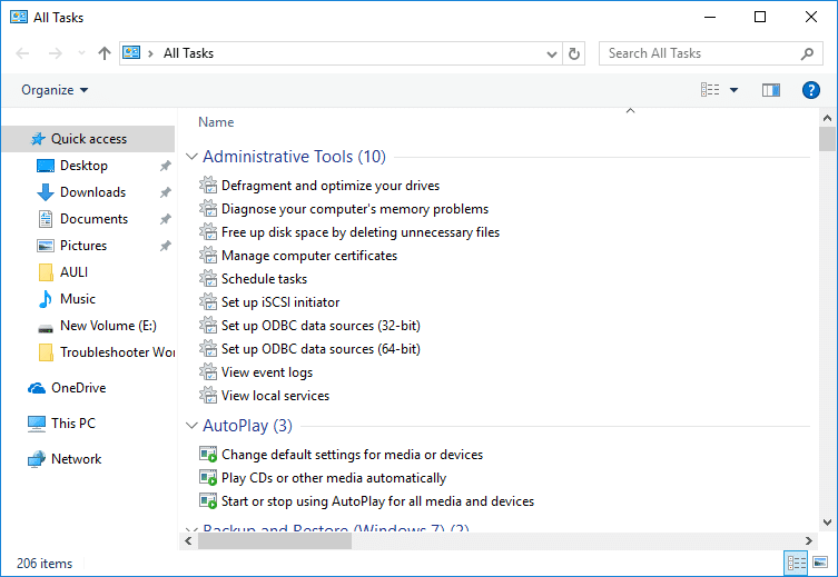 Create Control Panel All Tasks Shortcut In Windows 10 Techteds