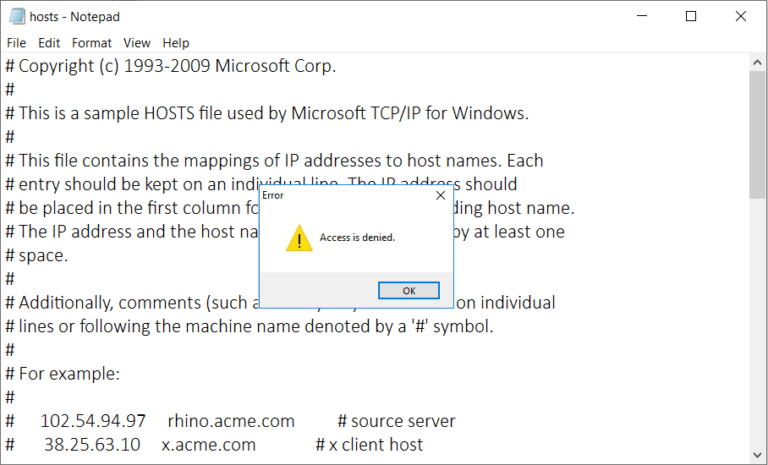 Fix Access Denied When Editing Hosts File In Windows 10 Techcult