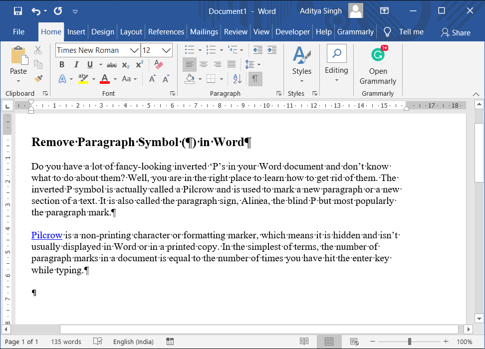 3 Ways To Remove Paragraph Symbol In Word Ditechcult