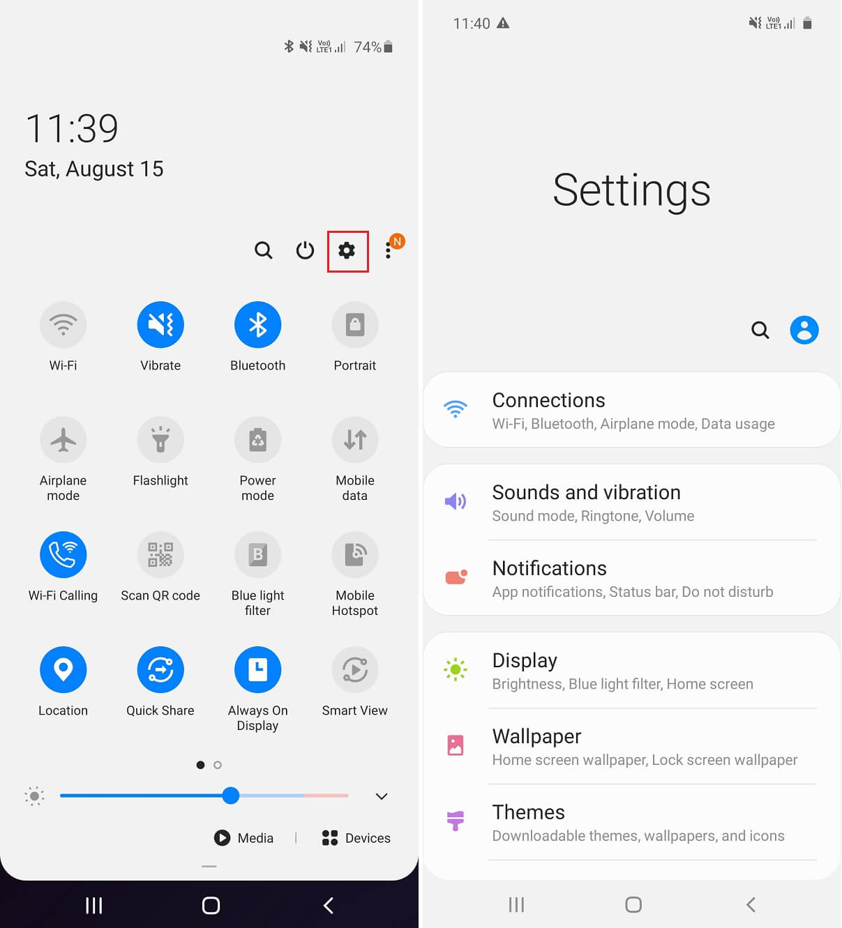 Android Settings Shortcut