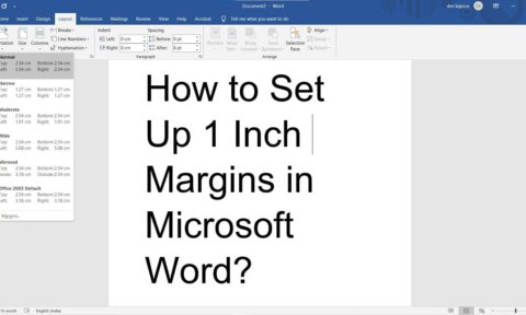 How to Set Up 1 Inch Margins in Microsoft Word - TechCult