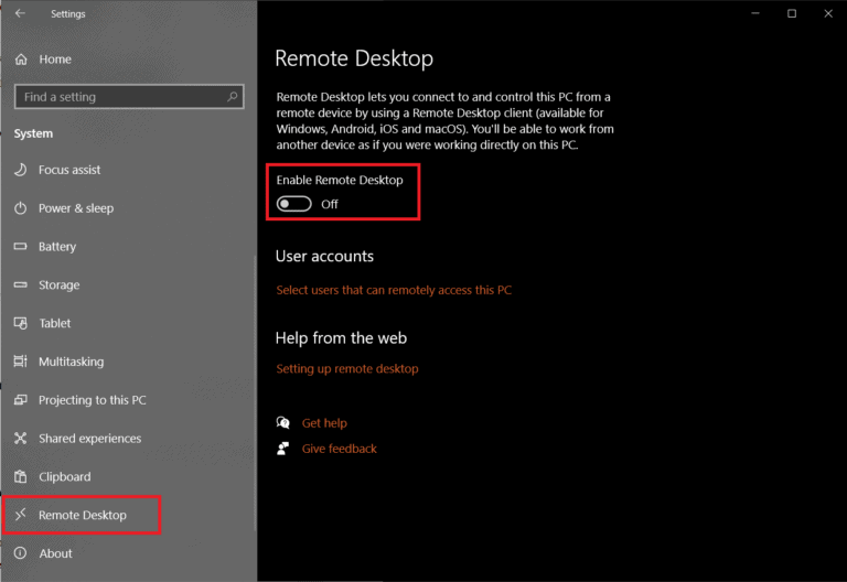 Fix Remote Desktop Won’t Connect in Windows 10 – TechCult