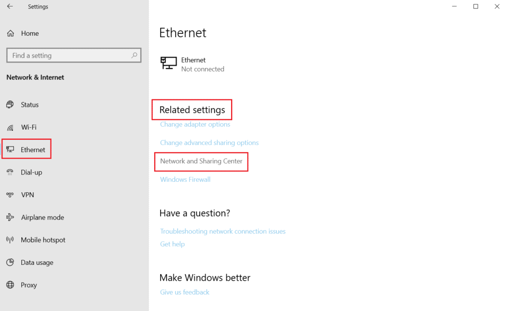 Fix Ethernet Doesn't Have a Valid IP Configuration Error
