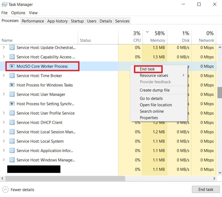 Fix MoUSO Core Worker Process in Windows 10 – TechCult