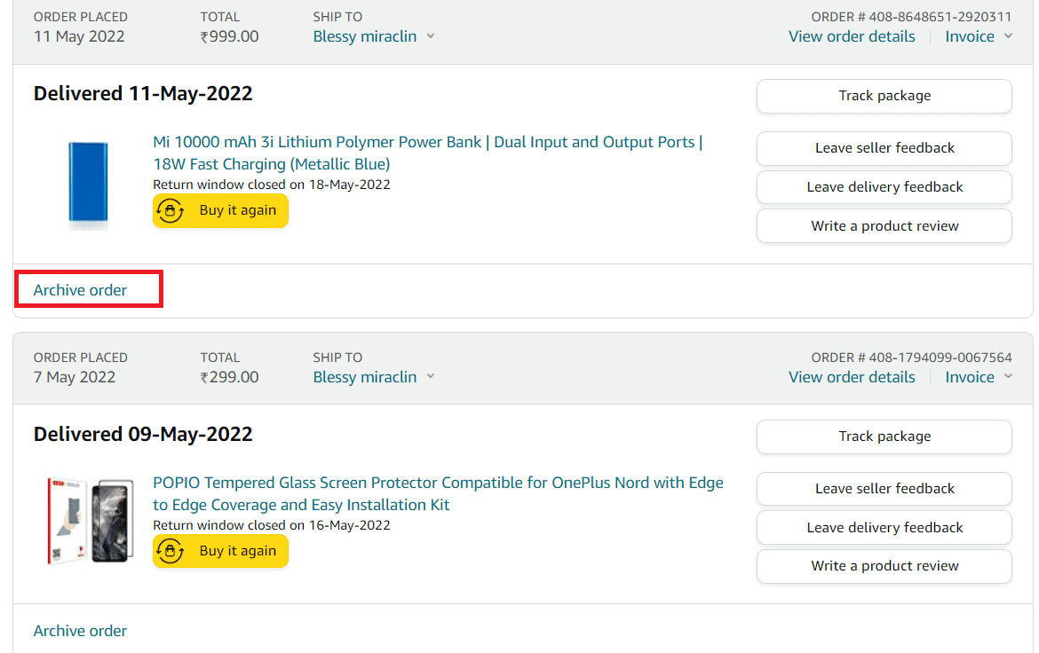How To Hide Or Delete Amazon Order History Techcult