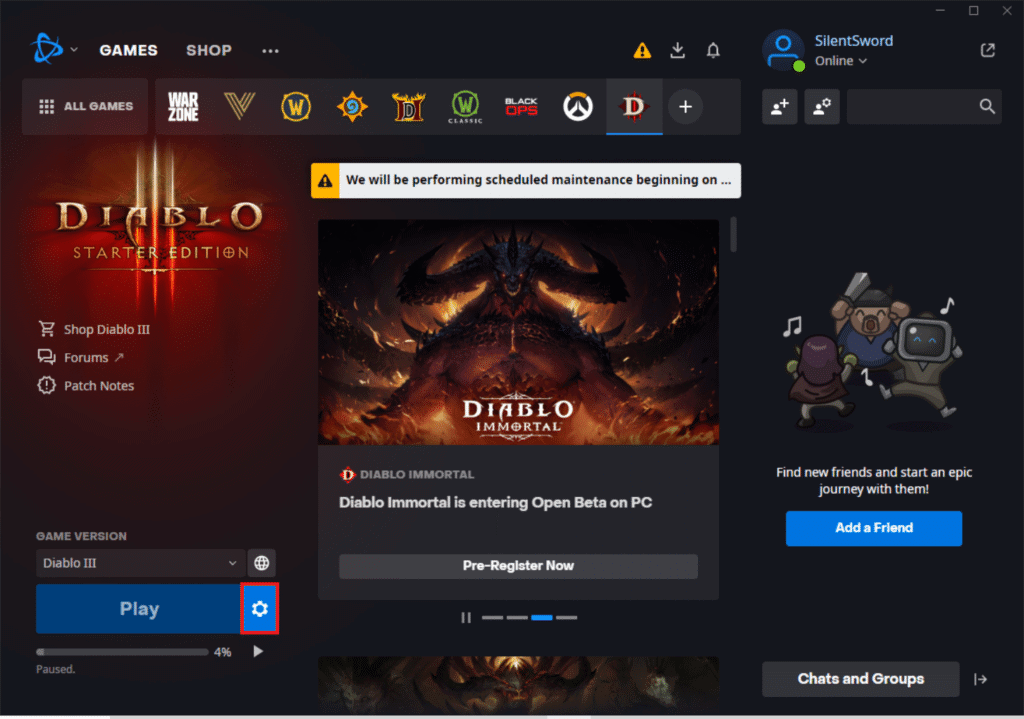 Fix Diablo 3 Error Code 1016 on Windows 10 – TechCult