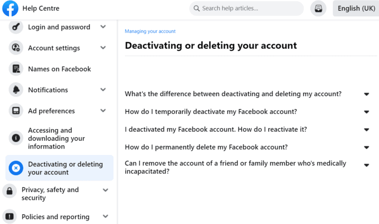 How to Delete Facebook Account Without Password – TechCult