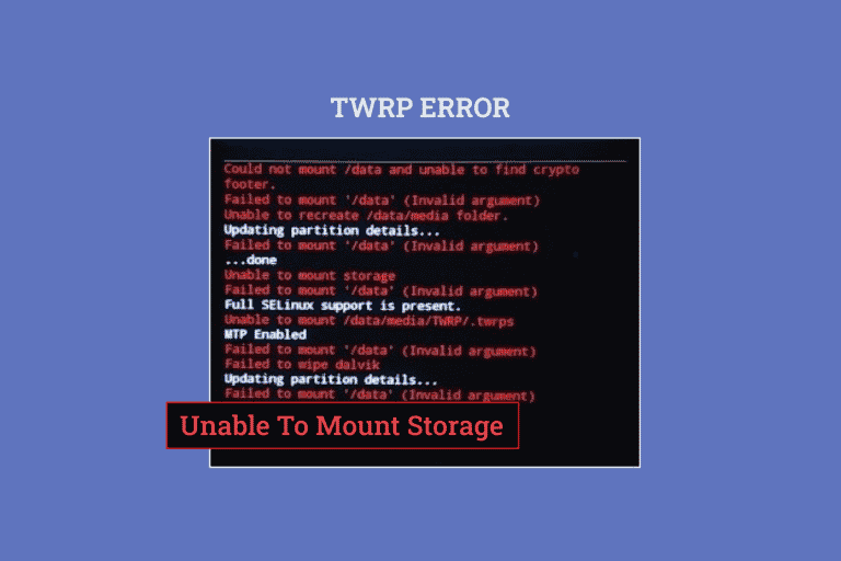 Fix Unable to Mount Storage TWRP on Android – TechCult
