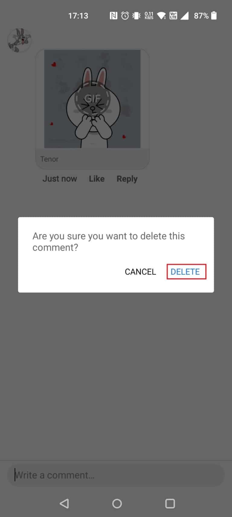 How to Delete a GIF on Facebook Comment – TechCult