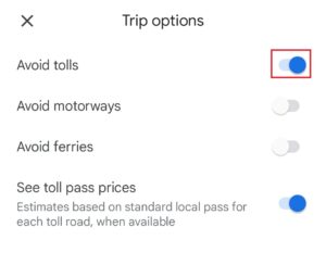 How to Turn Off Tolls on Google Maps – TechCult