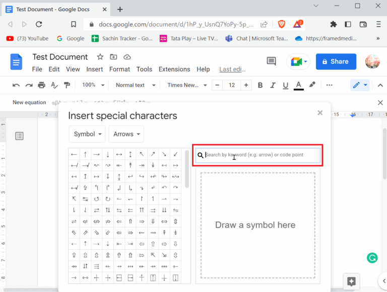 How to Add Arrows, Superscript and Symbols in Google Docs – TechCult