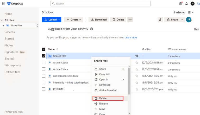 Fix Dropbox Not Enough Space to Access Folder – TechCult