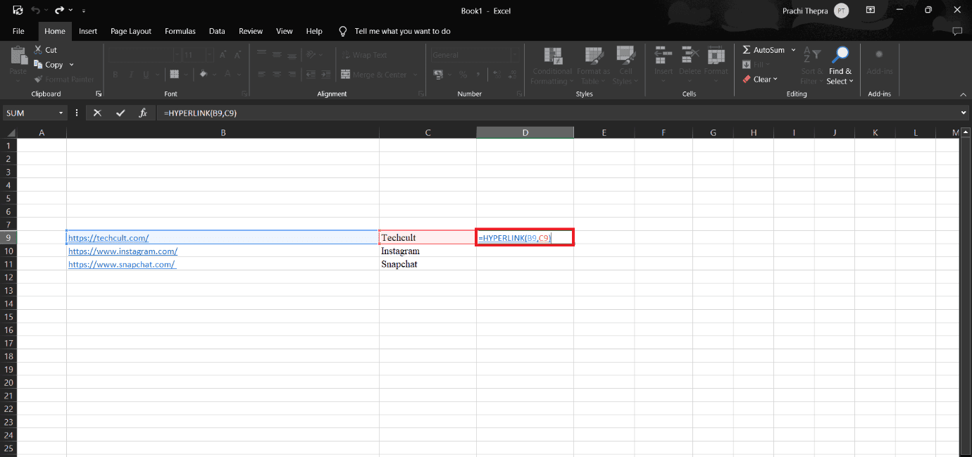 How To Convert Text To Hyperlink In Excel TechCult