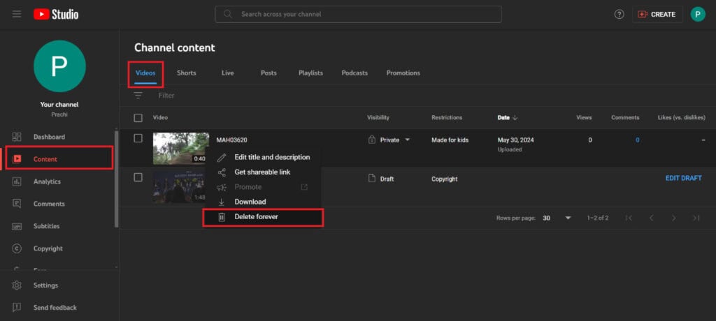 How to Delete Video from YouTube Studio – TechCult