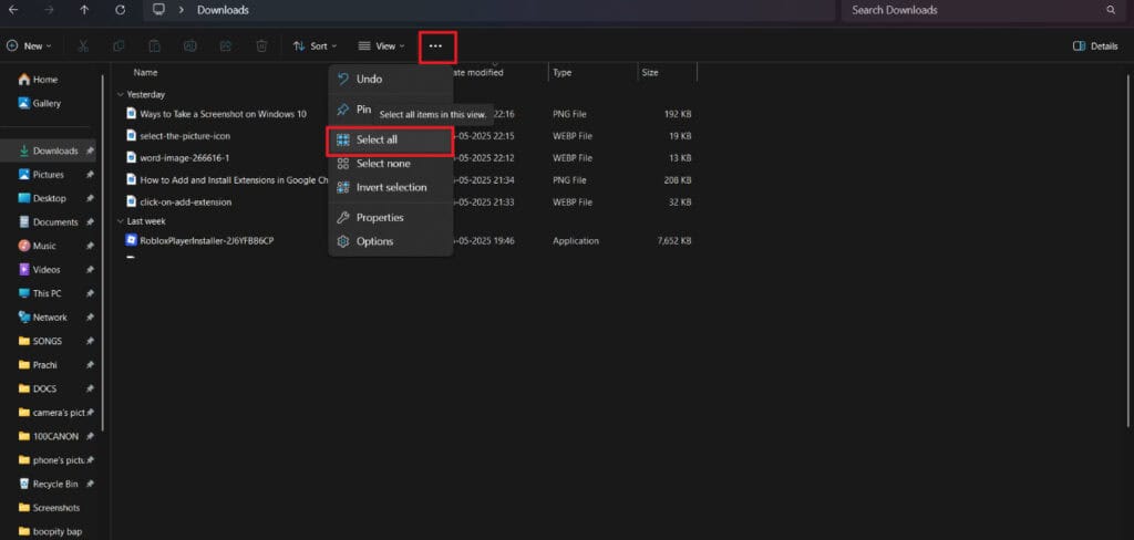 How to Select All Using Shortcut in Windows 11 – TechCult