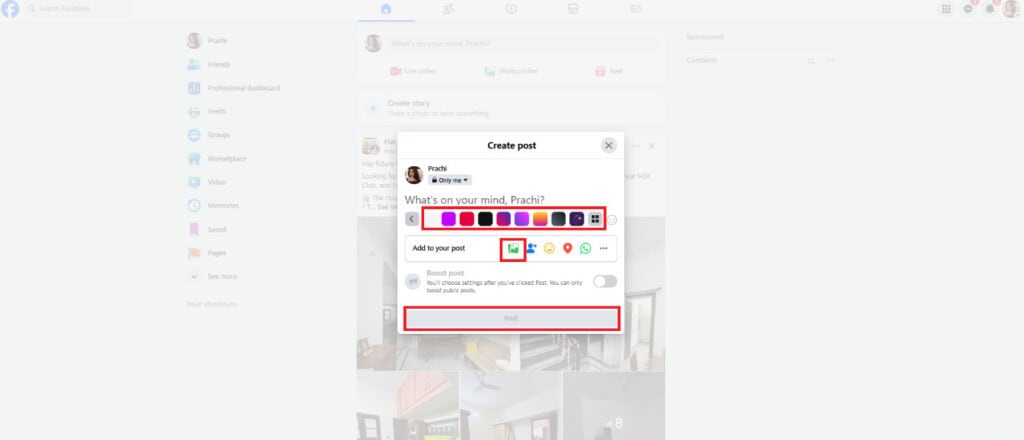 How to Add Custom Backgrounds to a Facebook Post – TechCult